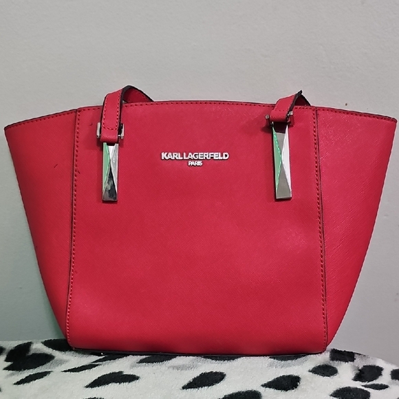 Karl Lagerfeld | Bags | Karl Lagerfeld Red Tote Bag | Poshmark
